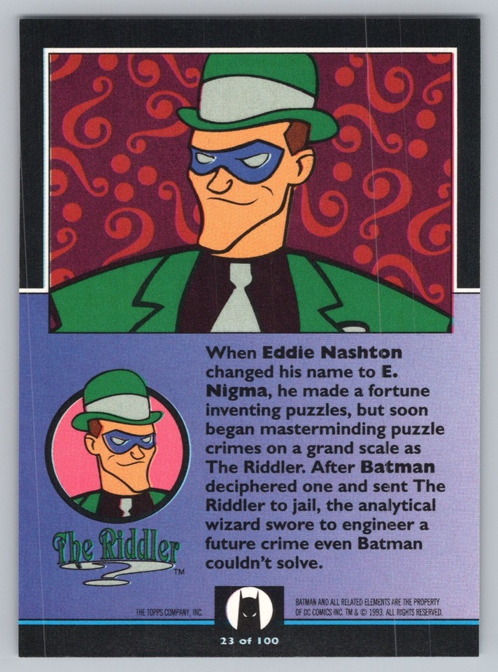 1993 Batman The Animated Series #23 The Riddler | eBay