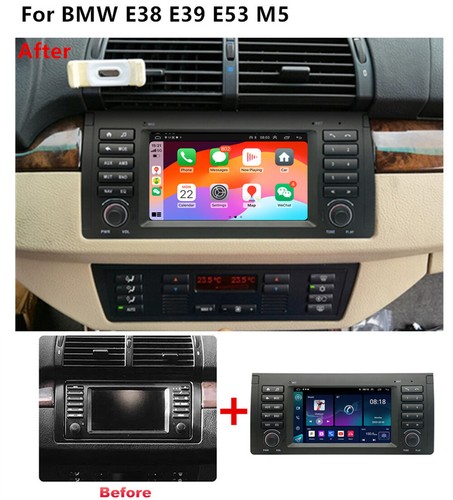 7'' Android 13 Support Carplay 32GB Car Stereo Radio GPS For BMW E38/39 ...