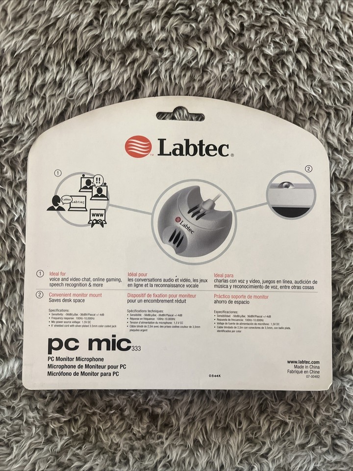 Labtec PC Mic 333 PC Monitor Microphone New in Package | eBay