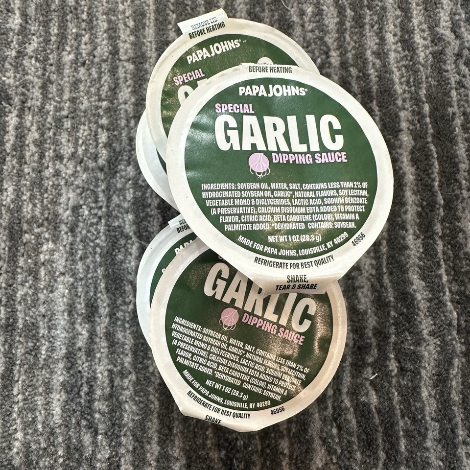 Papa John's Garlic Dipping Sauce Special Pizza Breadstick Dip 1oz ...