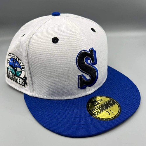 Seattle Mariners Hat Men 7 1/4 White Bue 59Fifty New Era Fitted Cap New ...