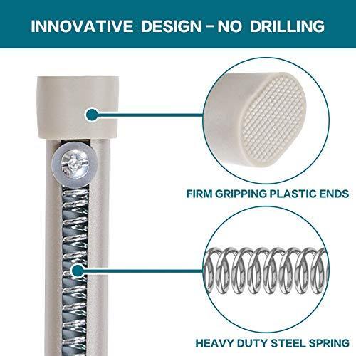 Tension Rods Oval Spring Curtain Rod Adjustable Width Curtains Rods 2 ...