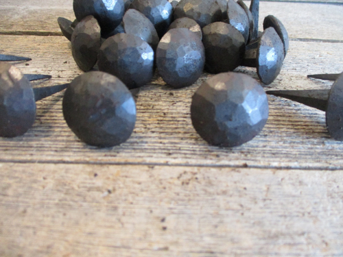 25 DECORATIVE NAILS CLAVOS HAND FORGED MEDIEVAL TACKS 1 1/8" BLACK ...