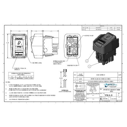 APSCO SWITCH AIR ROCKER PTO VR-9-S | eBay