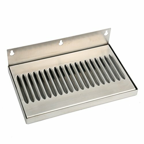 WALL MOUNT DRIP TRAY Draft Beer Stainless Steel Grate No Drain 10 Inch ...