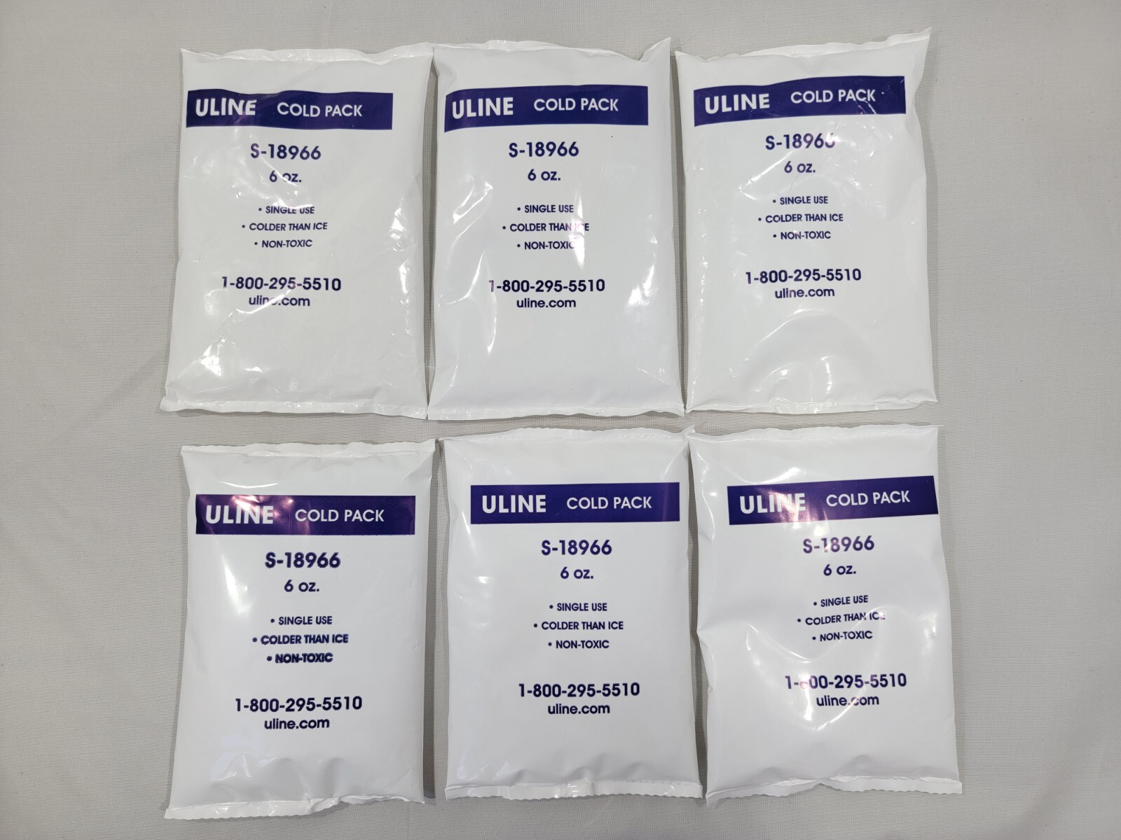 LOT of 8 Glacier & Uline Gel Ice Packs: Gel Refrigerant Cold packs for ...
