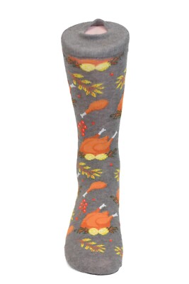 Men's Thanksgiving Turkey Meal Novelty Crew Socks Shoe size 6-12.5 | eBay