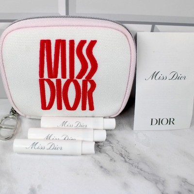Miss Dior Limited Edition Embroidered Logo Pouch with 3 Perfume 1ml ...