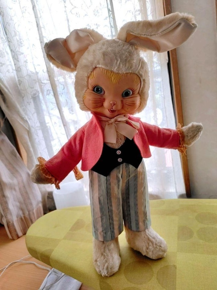 Rushton Gund Rubber Face Doll Rabbit Pink Jacket Vintage Cute ...