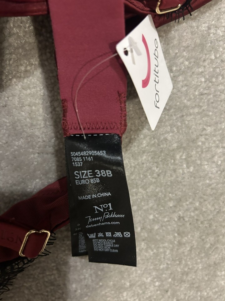 BNWT JENNY PACKHAM BURGUNDY PUSH UP PADDED BRA 38B - RRP £26 | eBay