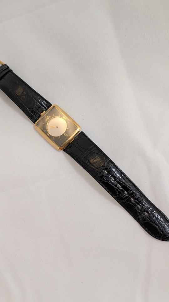 RARE OMEGA LA MAGIQUE SCARFACE 18K YELLOW GOLD QUARTZ WATCH 191.8523 | eBay