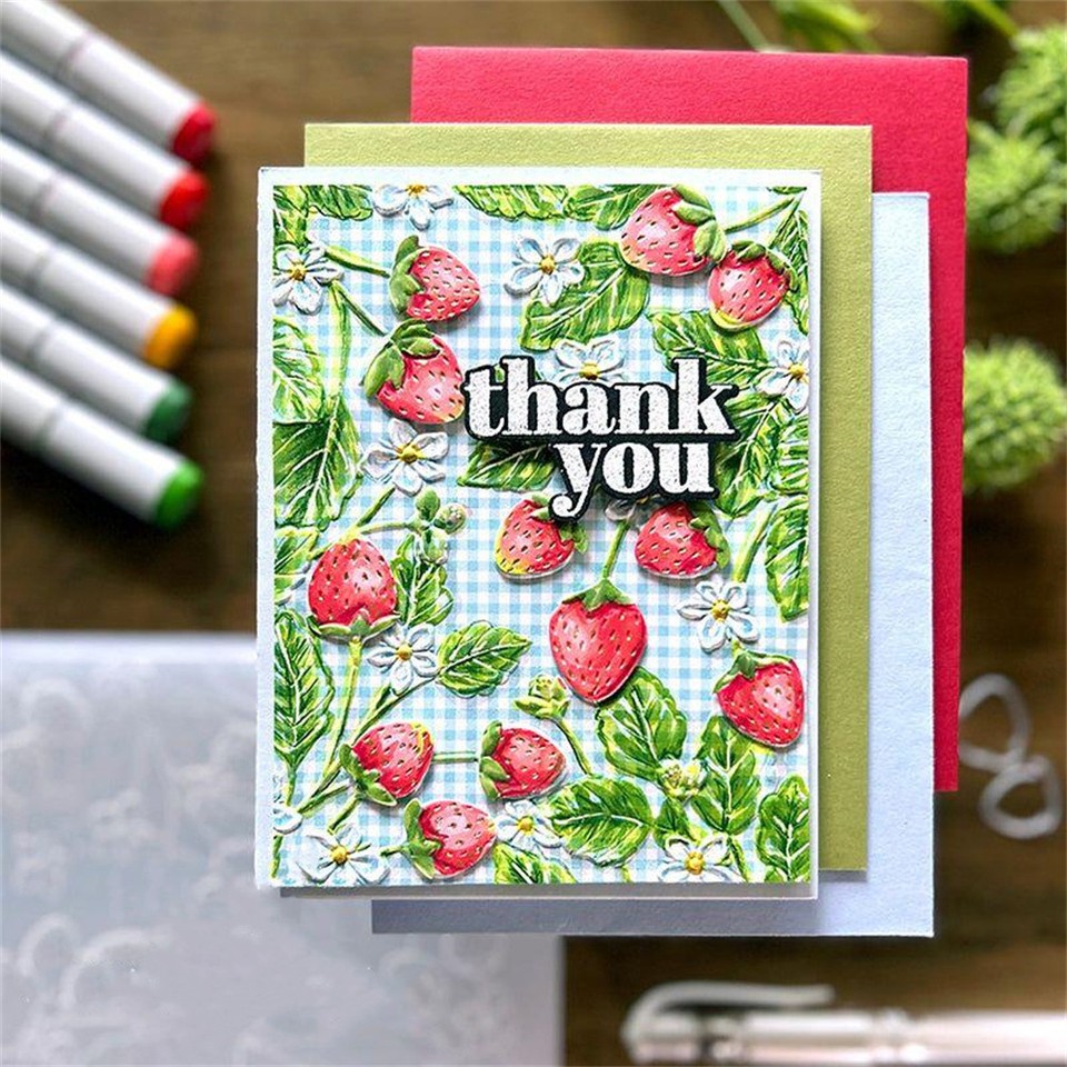 Strawberry Fields 3D Embossing Folder for DIY Scrapbook Embossing Cards ...