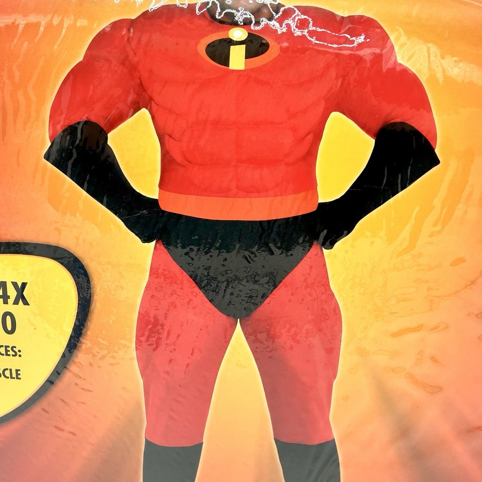 Disney Mr Incredible Muscle Costume Adult Plus Size 4XL 58-60 Jumpsuit ...