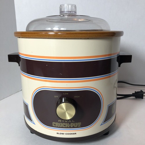 Rival Crock Pot Model 3100 3.5 Quart Qt Brown Stoneware Plastic Lid ...