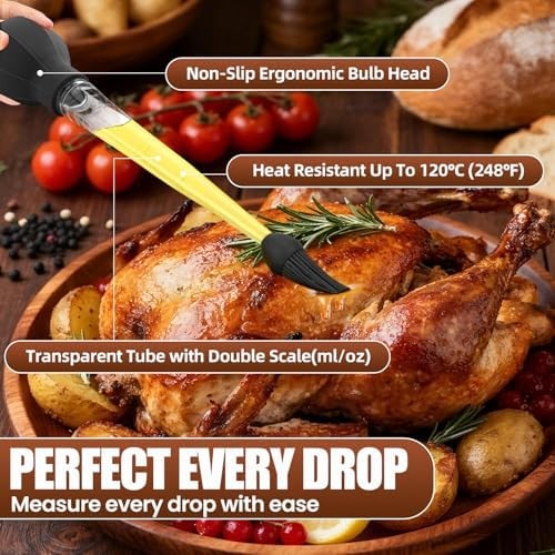Large Turkey Baster 2-in-1 Basting Tool with Injector Needles Black | eBay
