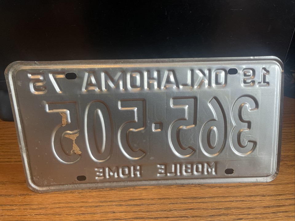OKLAHOMA NATIVE AMERICAN MOBILE HOME LICENSE PLATE USED COLLECTORS ITEM ...
