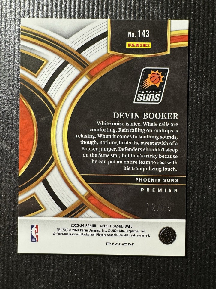 2023-24 Panini Select Devin Booker Premier White Disco Prizm #72/75 | eBay