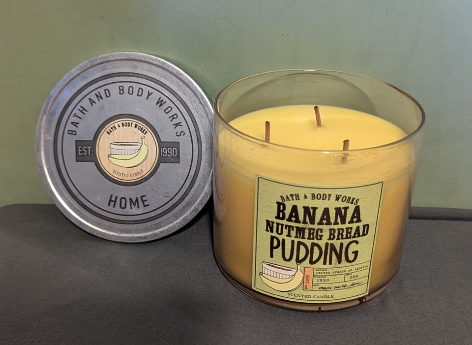 Bath & Body Works Banana Nutmeg Bread Pudding 3 Wick Candle | eBay