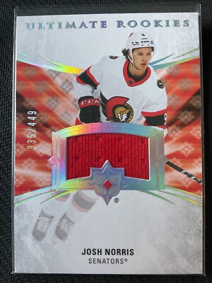Josh Norris 2020-21 Upper Deck Ultimate Rookies Jersey RC Card #335/449 ...