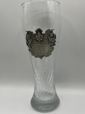 Weizen Beer Glass With Pewter Overlay And Initial “M” Engraved On A ...