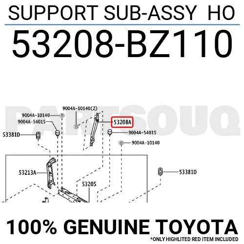 53208BZ110 Genuine Toyota SUPPORT SUB-ASSY HO 53208-BZ110 | eBay