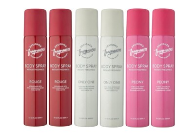 Designer Fragrances 6 Pack Body Spray 100ml Rouge,Only One & Peony ...