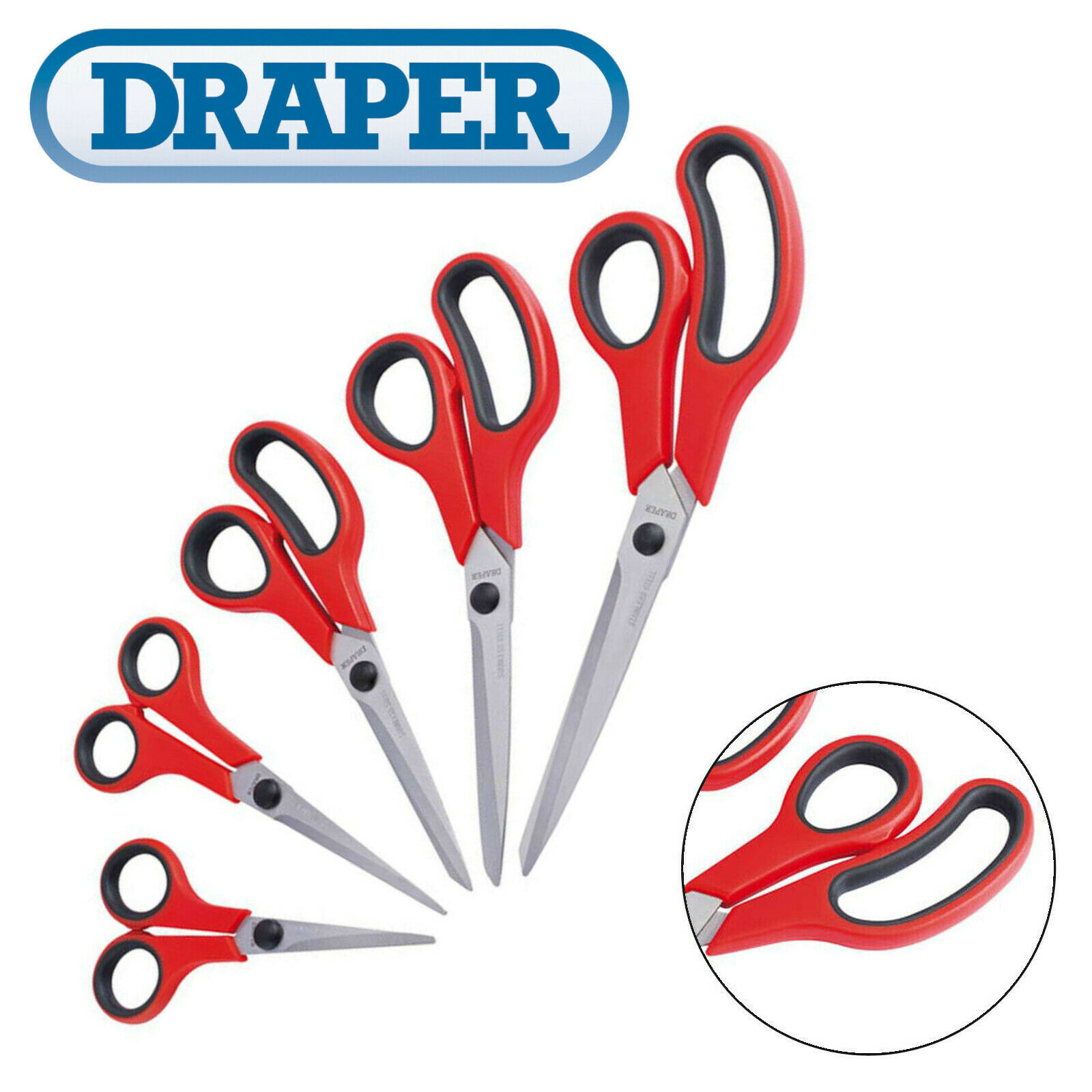 NEW Draper 5pc Stainless Steel Scissor Set Household Kitchen Office DIY ...