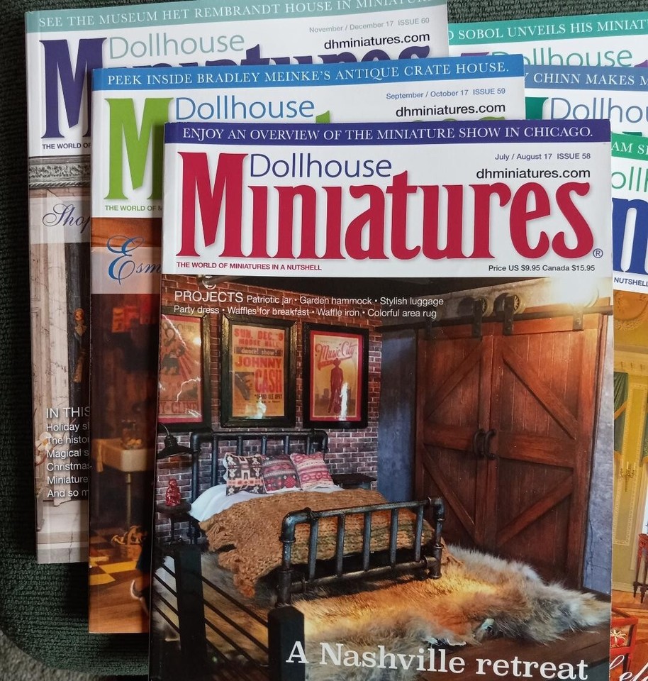 2017 Complete Year Magazines/ 6 Dollhouse Miniatures Magazines 11" X 8. ...