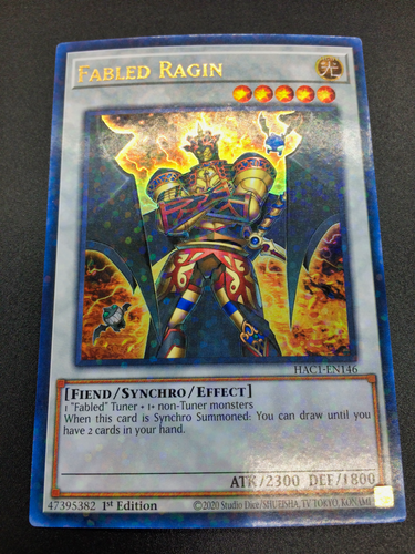Yugioh 1st Ed. Fabled Ragin Duel Terminal Ultra Parallel Rare Holo HAC1 ...