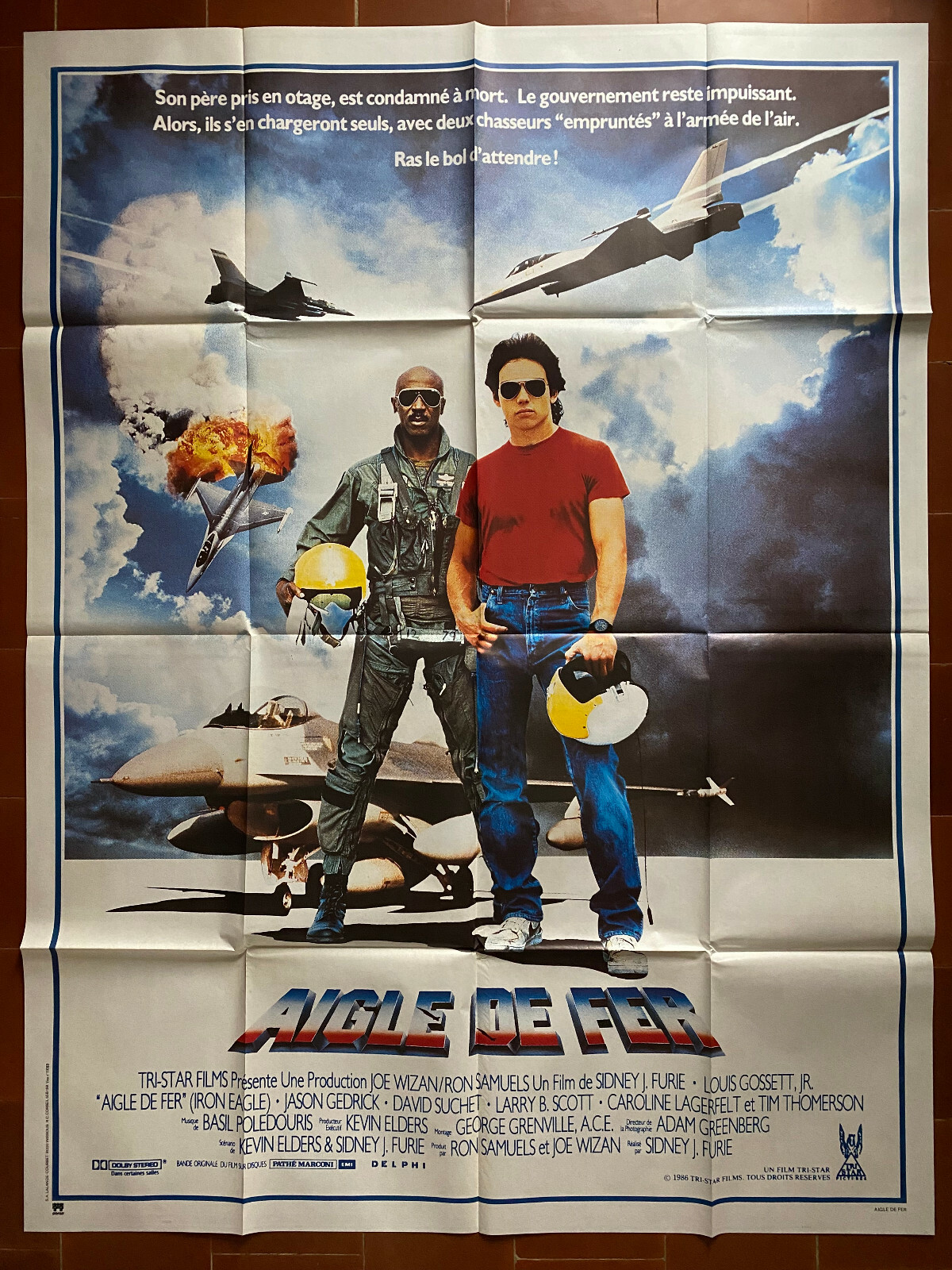 Poster IRON EAGLE Sidney J FURIE Jason GEDRICK Louis GOSSETT JR ...