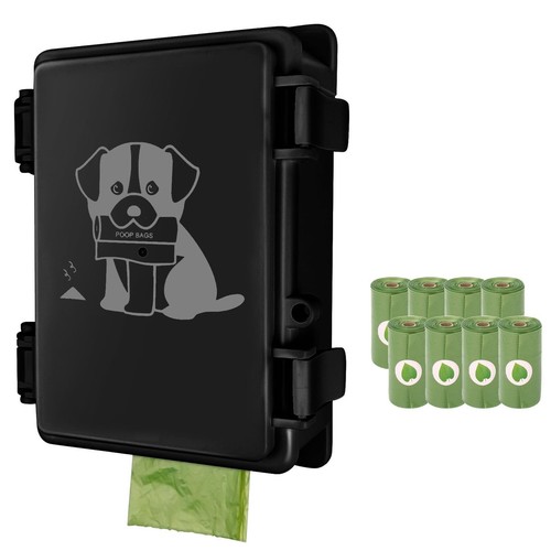 Dog Poop Bag Dispenser Wall Mount Outdoor Pet Waste Bags Storage ...