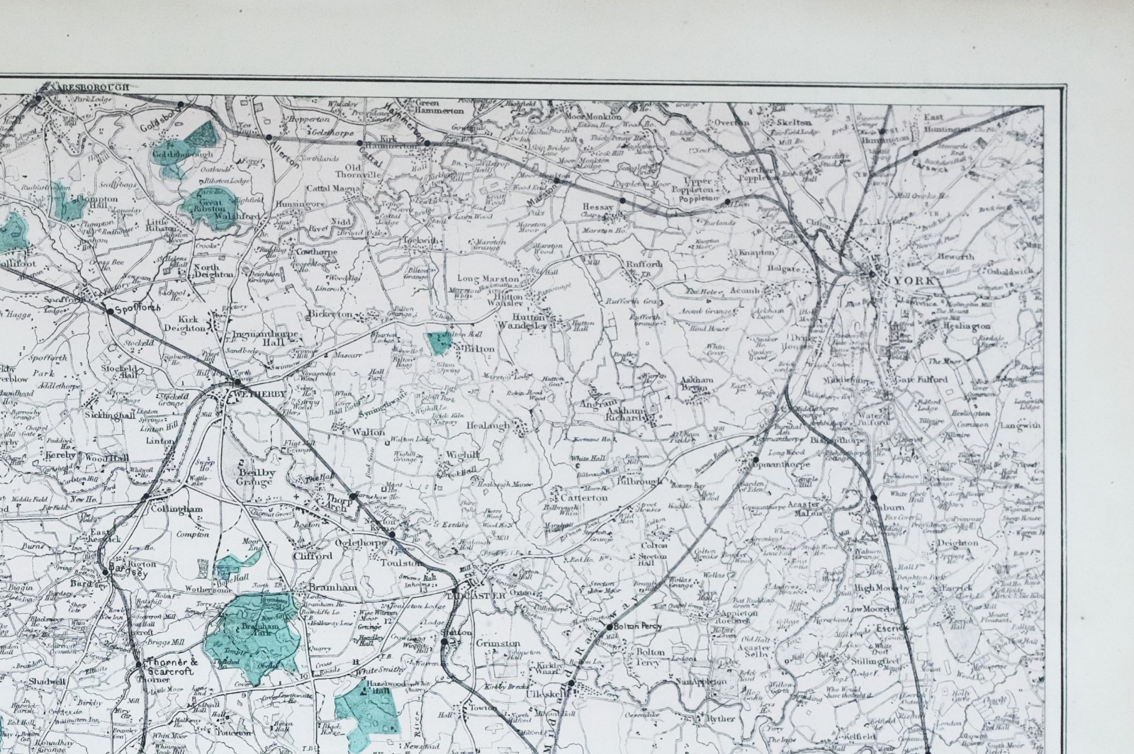 1883 LARGE MAP PLAN ENVIRONS OF LEEDS KIRKSTALL WAKEFIELD DEWSBURY ...