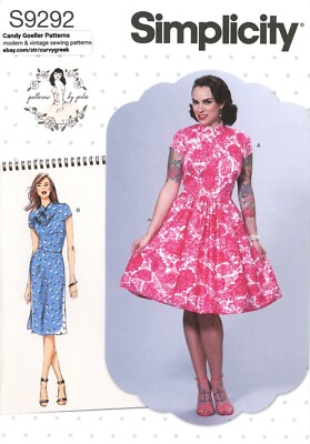 Simplicity S9292 Asian Inspired Cheongsam Flared or Straight Dress Sz 6 ...