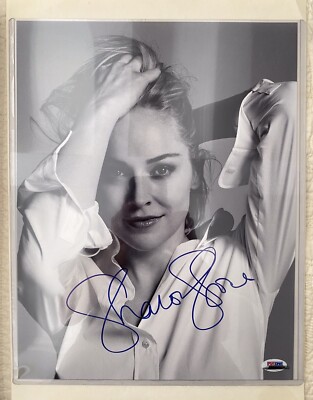 Sharon Stone Signed 11x14 B&W Photo PSA DNA | eBay
