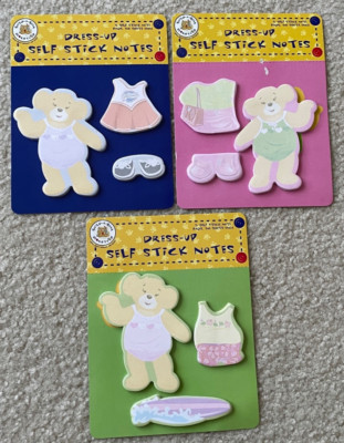 Lot 3 Build-a-Bear Dress-Up Self Stick Notes Colorbok 2007 Cheerleader ...