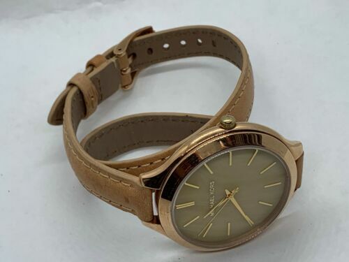 Michael Kors MK4285 Women's Watch Brown Leather Band Analog 42mm Quartz ...