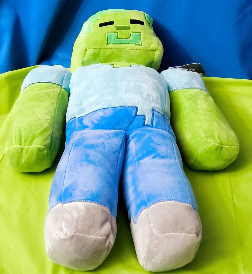 Mojang Minecraft Zombie Plush Stuffed Toy 18" Pillow Buddy With Tags | eBay