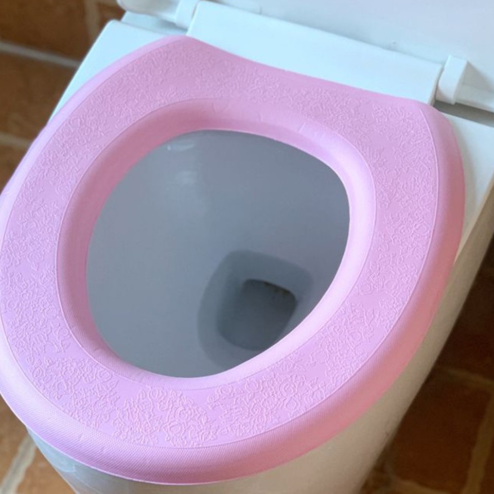 6 pcs EVA O-shaped Toilet Mat Thicken Sticky Closestool Mat Practical ...