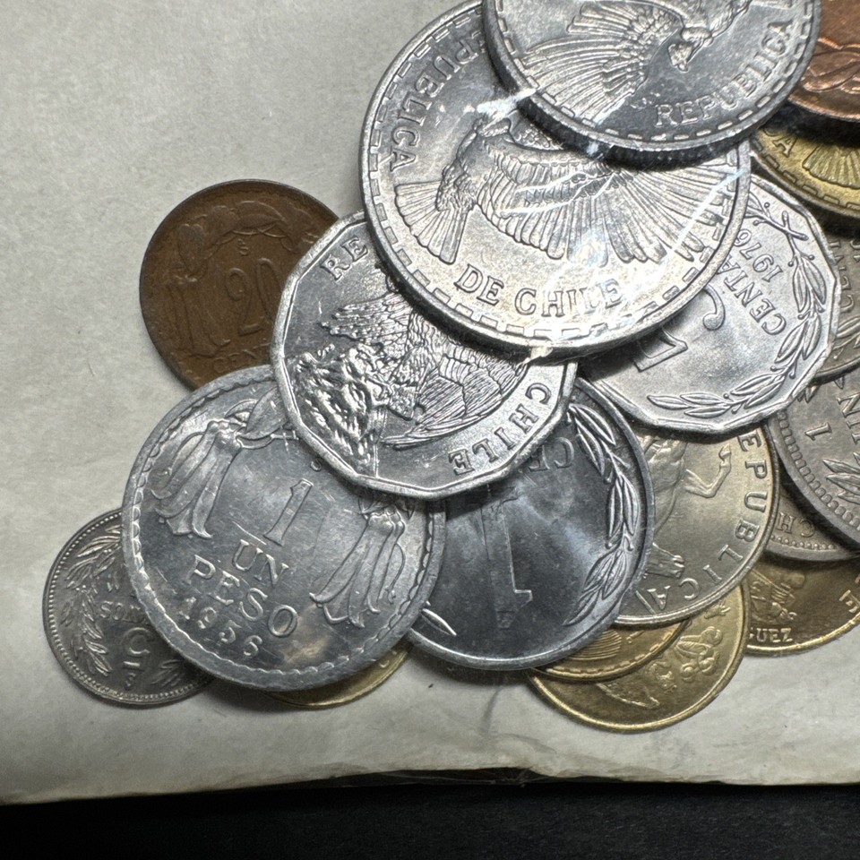Chile Coin Collection Old Cent Peso Lot Of 25 UNC Coins World Foreign ...