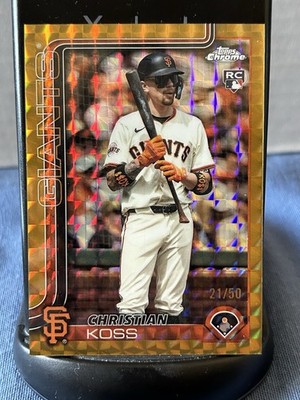 2025 Topps Chrome Update Christian Koss RC Gold Geometric /50 Giants # ...