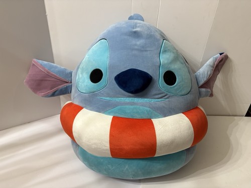 Disney Squishmallow Stitch At The Beach 24" Jumbo Plush Striped Life ...