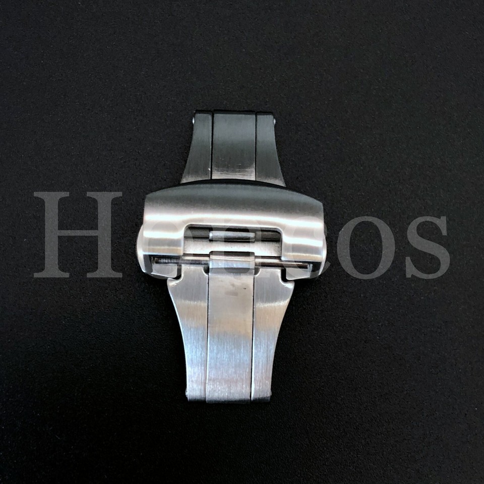 20 MM Steel Deployment Buckle Watch Leather Rubber Strap Clasp Fits for ...