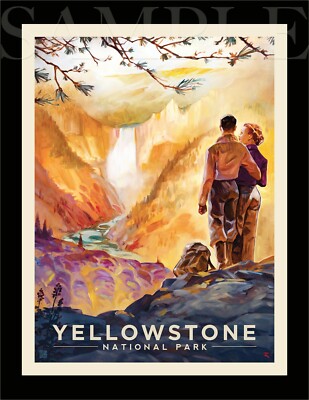 8.5x11 Vintage Yellowstone National Park Poster Art Reproduction Print ...