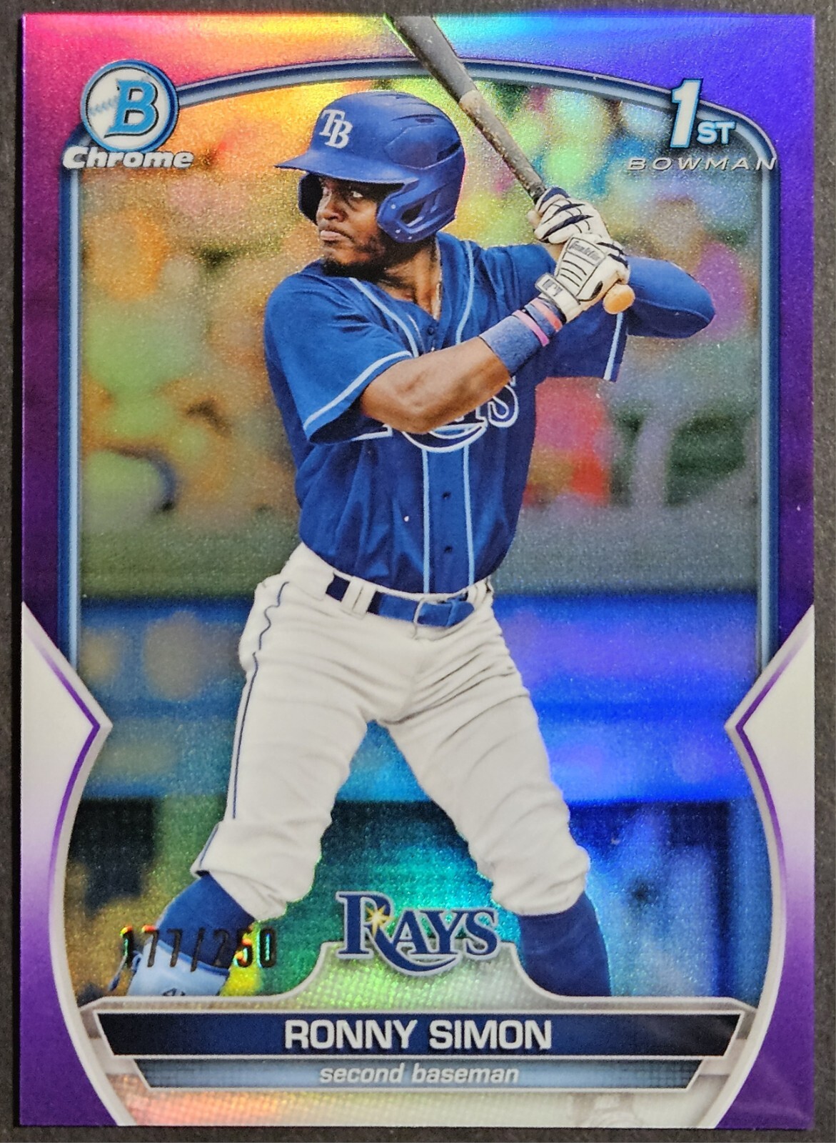 2023 Bowman Chrome Prospects Purple Refractor BCP-112 Ronny Simon Tampa ...
