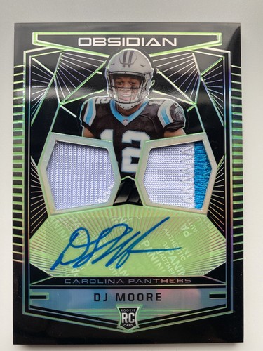 DJ Moore 2018 Panini Obsidian Dual Rookie Autograph Patch /25 Carolina ...