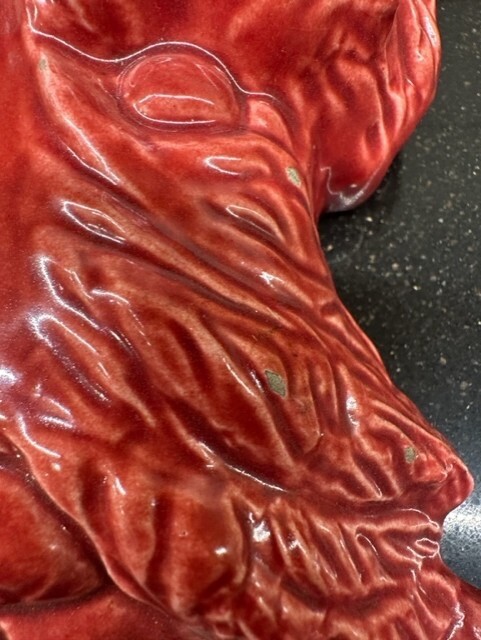 Vintage Ceramic Red Scottie Dog Scotty Scottish Terrier Face & Bow Wall ...