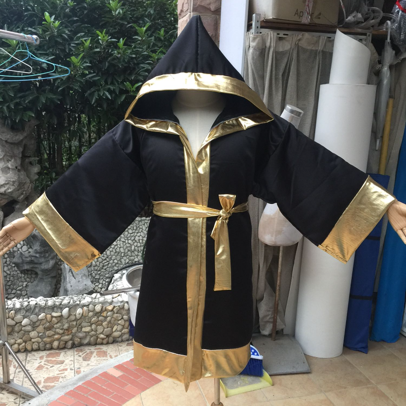 Unisex Child Boxing Costume Robe Cloak Hooded Heavyweight Boxer Fancy ...