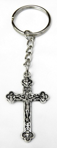 50 PCS x Cross Crucifix Jesus Keyring Holy Religious Key Ring Catholic ...