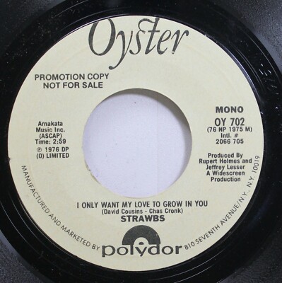 Rock Promo 45 Strawbs - I Only Want My Love To Grow In You / I Only ...