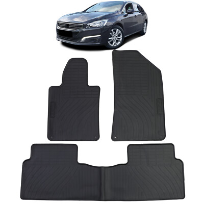 For Peugeot 508 I Since 2010-2018 Premium Rubber Car Mats Front+Rear ...